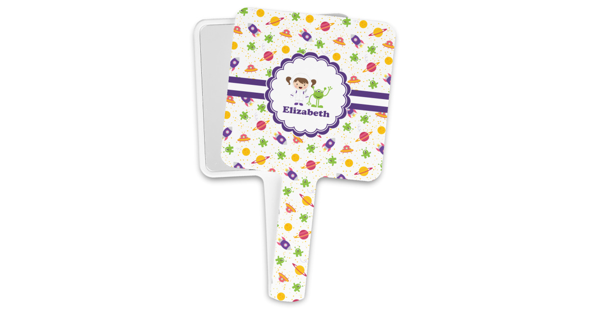 Custom Girls Space Themed Hand Mirror (Personalized) | YouCustomizeIt