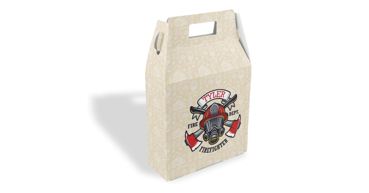 Custom Firefighter Gable Favor Box (Personalized) | YouCustomizeIt