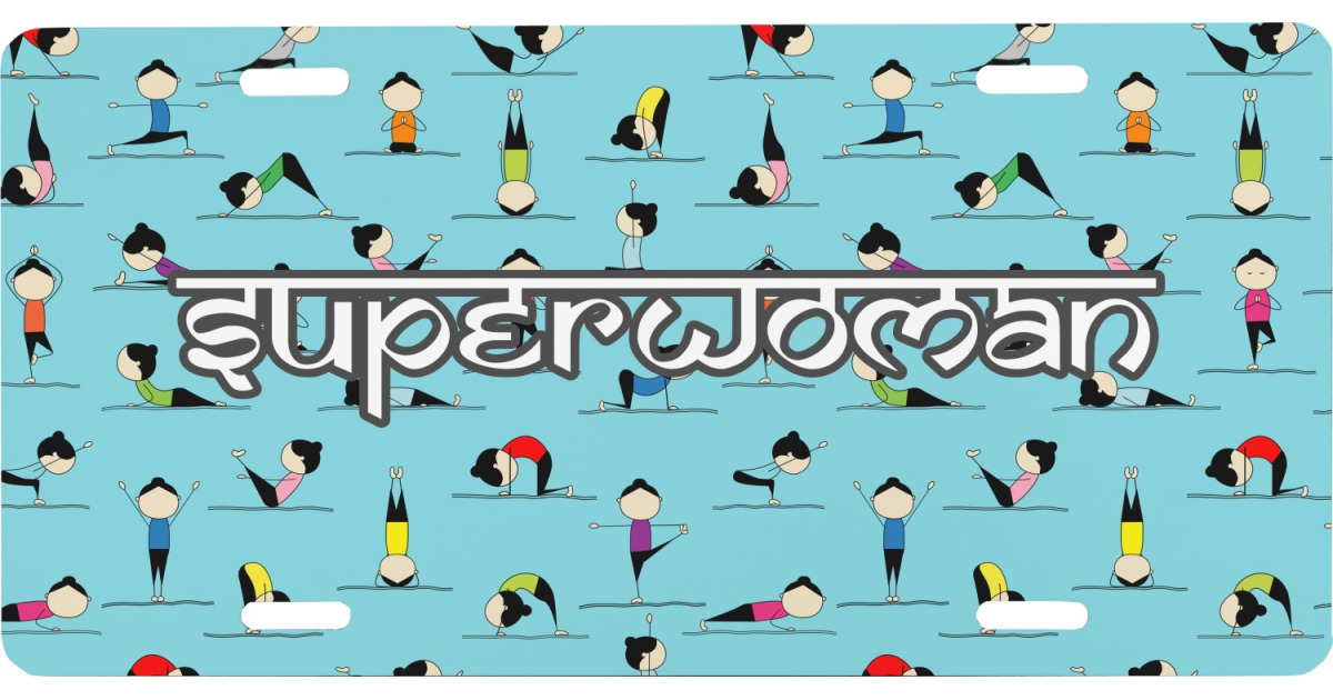 Custom Yoga Poses Front License Plate (Personalized) | YouCustomizeIt