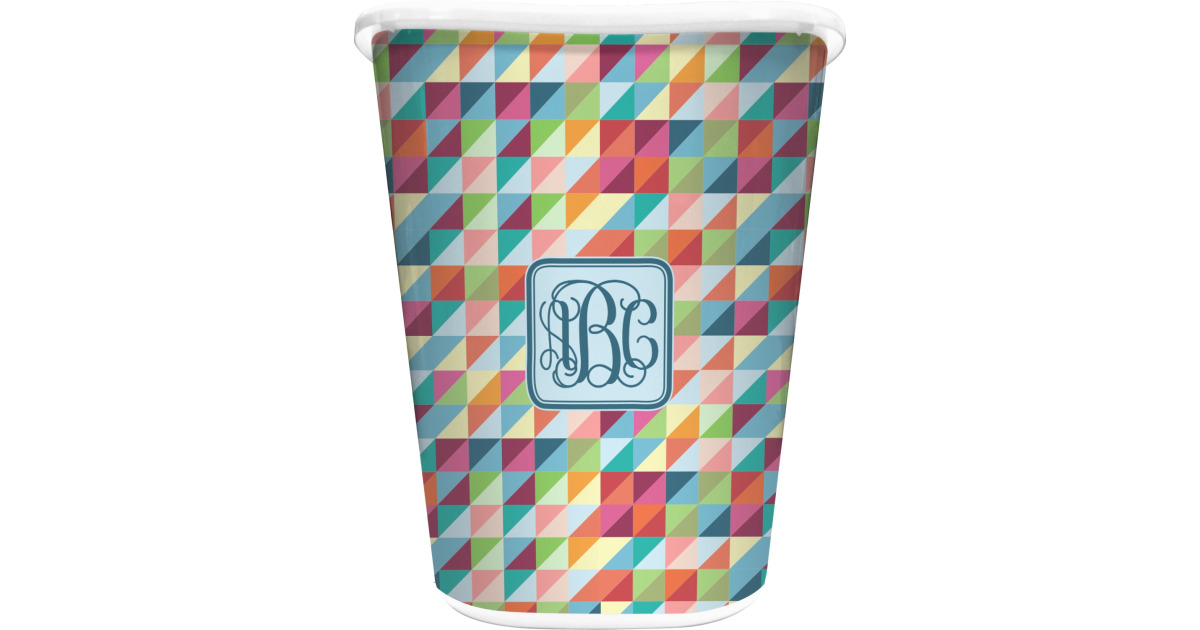 Custom Retro Triangles Waste Basket (Personalized) | YouCustomizeIt
