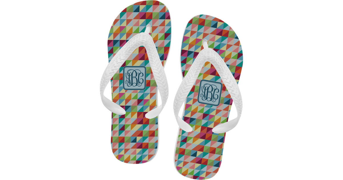 Custom Retro Triangles Flip Flops (Personalized) | YouCustomizeIt