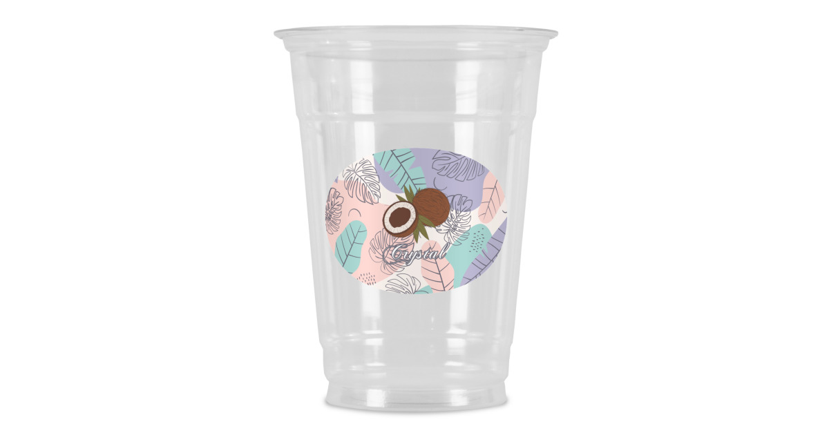 Custom Coconut and Leaves Party Cups - 16oz (Personalized) | YouCustomizeIt