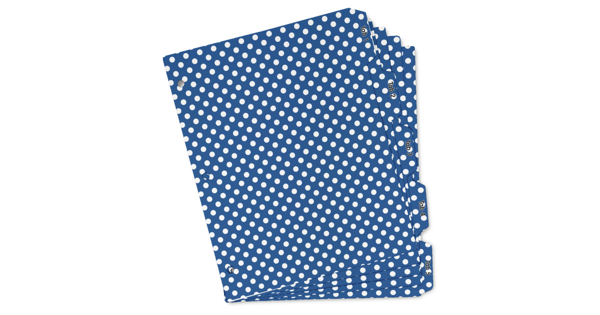 Custom Polka Dots Binder Tab Divider - Set of 5 (Personalized ...