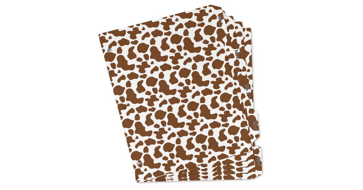 Custom Cow Print Binder Tab Divider Set (Personalized) | YouCustomizeIt