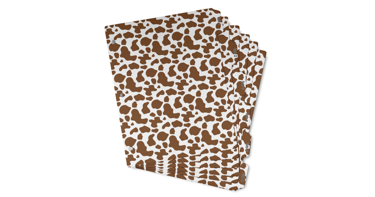 Custom Cow Print Binder Tab Divider - Set of 6 (Personalized ...
