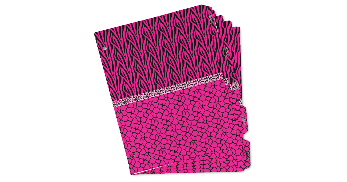 Custom Triple Animal Print Binder Tab Divider Set (Personalized ...