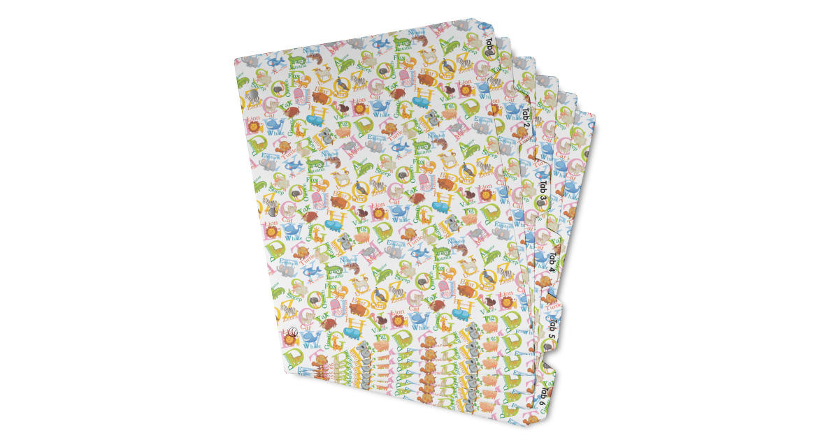Custom Animal Alphabet Binder Tab Divider - Set of 6 (Personalized ...