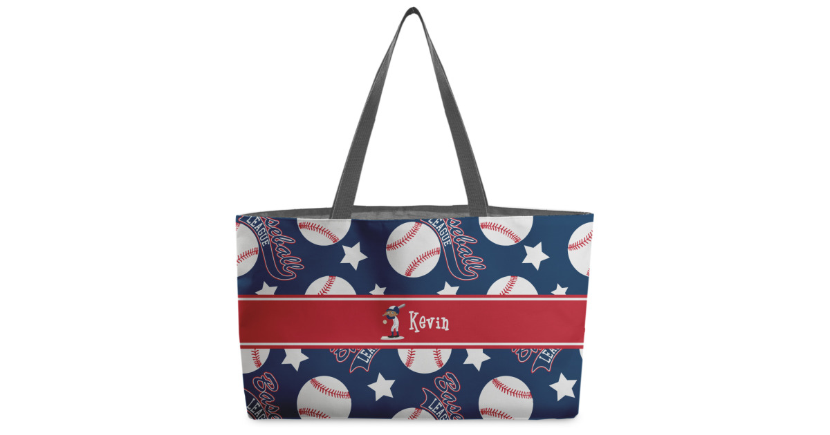 Custom Baseball Beach Totes Bag - w/ Black Handles (Personalized ...