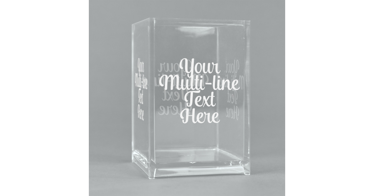 Custom Multiline Text Acrylic Pen Holder (Personalized) | YouCustomizeIt
