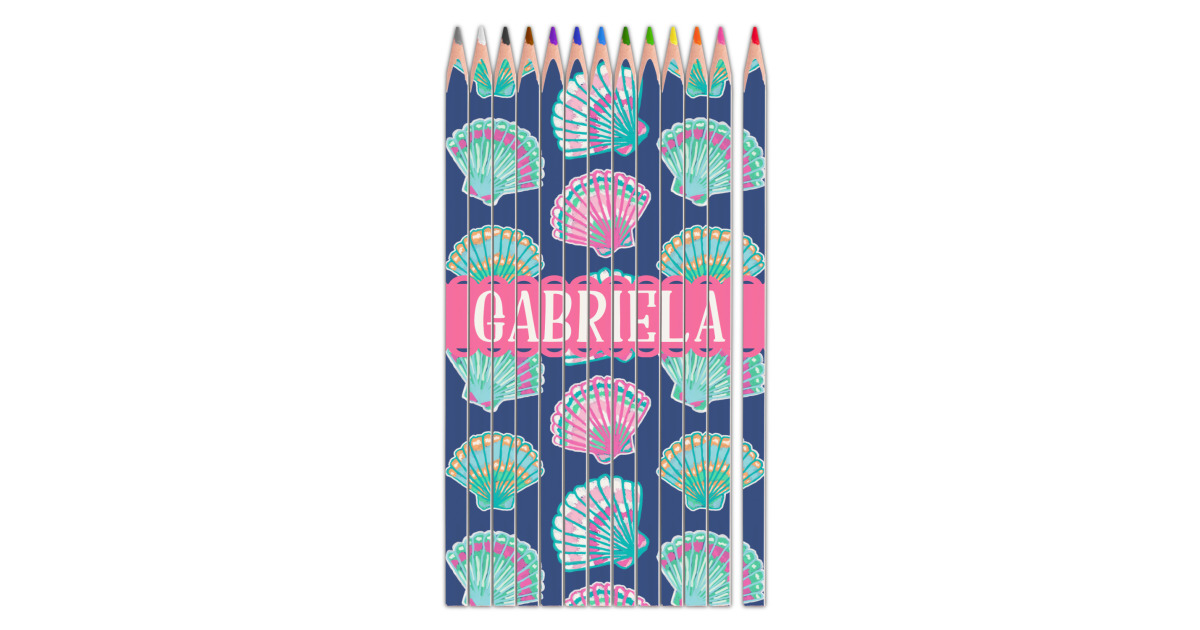 Custom Preppy Sea Shells Colored Pencils (Personalized) | YouCustomizeIt