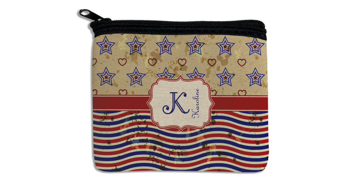 Custom Vintage Stars & Stripes Rectangular Coin Purse (Personalized ...