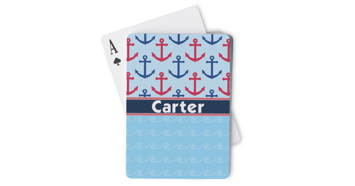 Custom Anchors & Waves Playing Cards (Personalized) | YouCustomizeIt