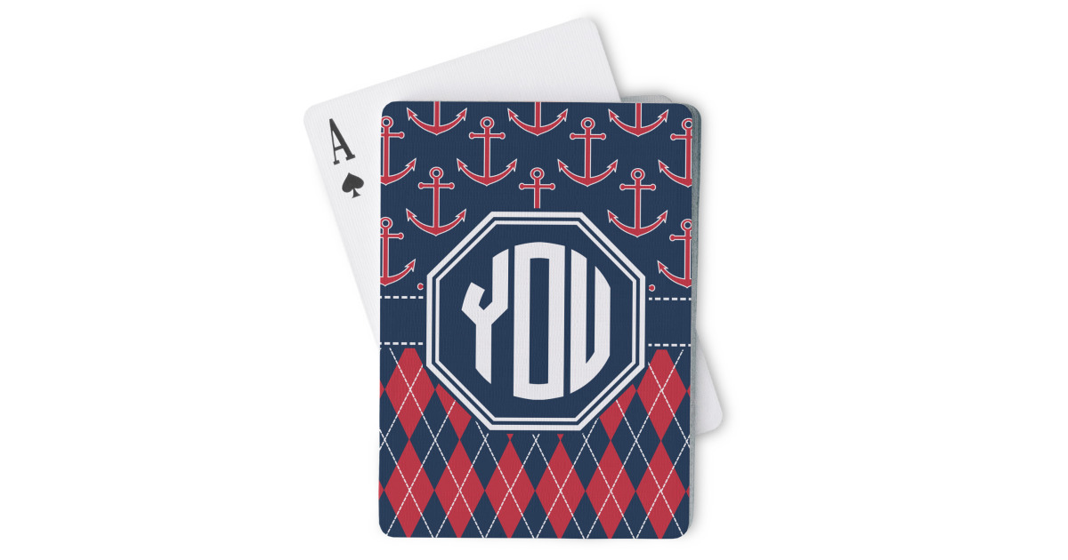 Custom Anchors & Argyle Playing Cards (Personalized) | YouCustomizeIt