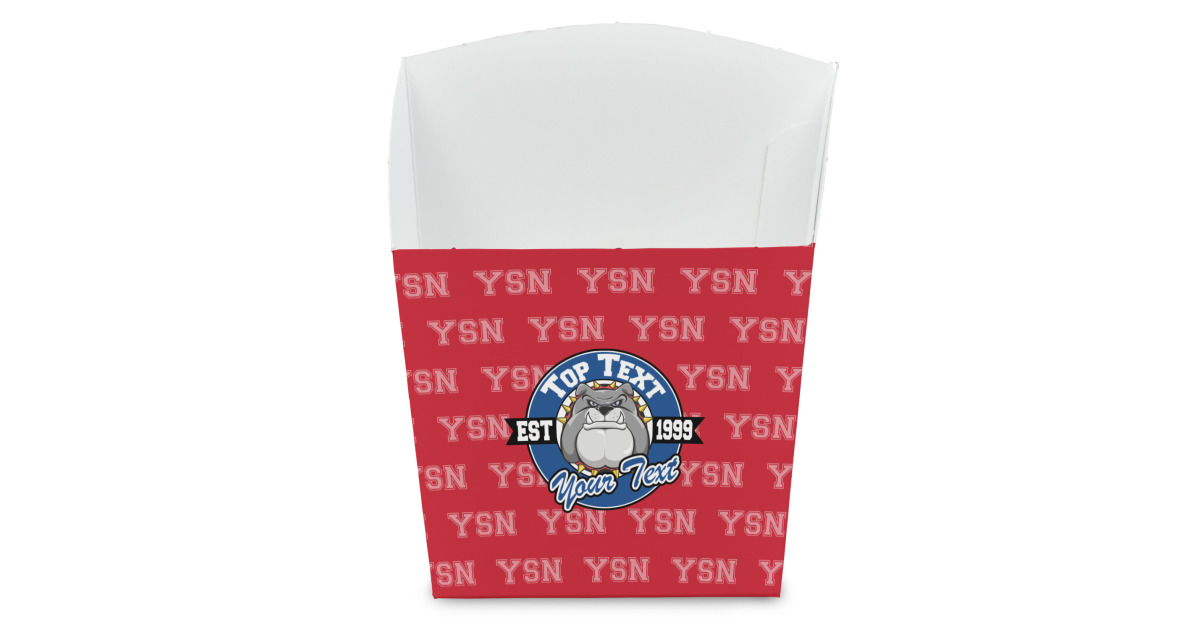Custom School Mascot French Fry Favor Boxes (Personalized) | YouCustomizeIt