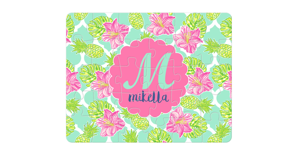 Custom Preppy Hibiscus Jigsaw Puzzles (Personalized) | YouCustomizeIt