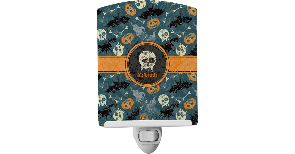 Custom Vintage / Grunge Halloween Ceramic Night Light (Personalized ...