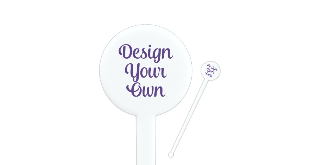 Custom 7" Round Plastic Stir Sticks - White - Double-Sided | Design ...