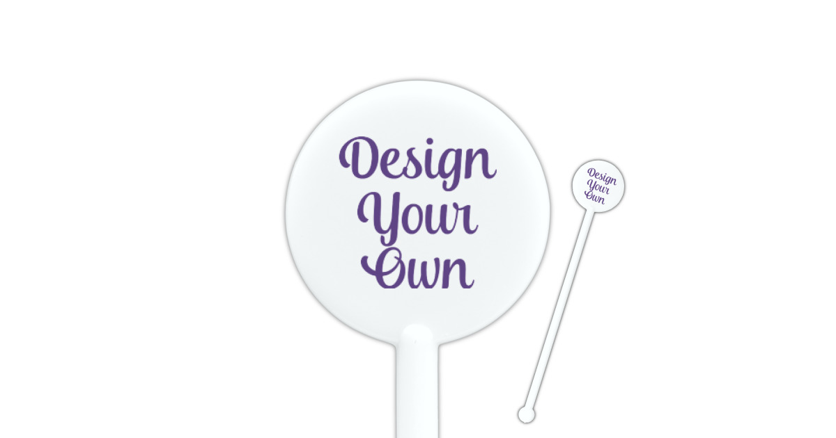 Custom 5.5" Round Plastic Stir Sticks - White - Double-Sided | Design ...