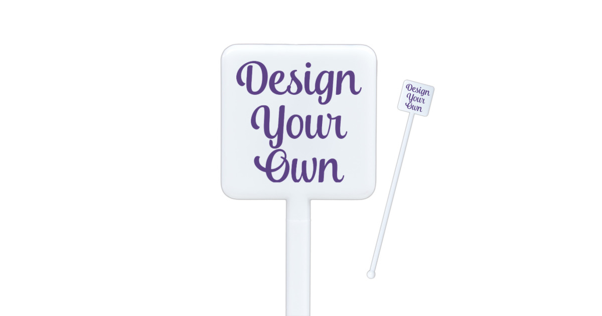 Custom Square Plastic Stir Sticks - Single-Sided | Design & Preview ...