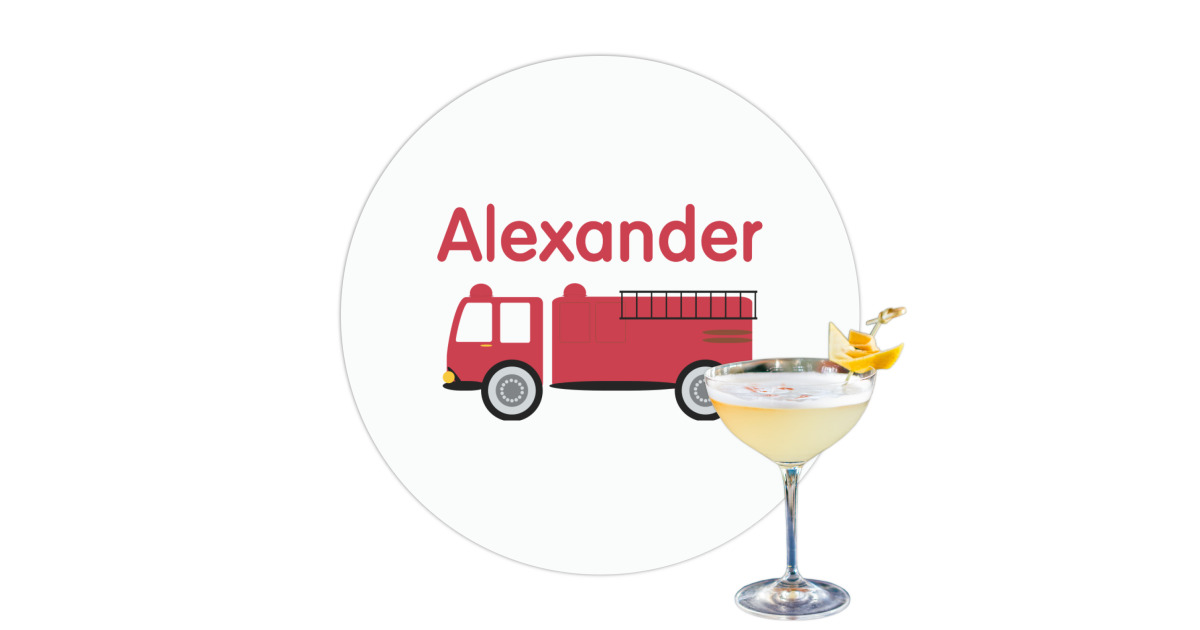 Custom Firetruck Printed Drink Topper (Personalized) | YouCustomizeIt