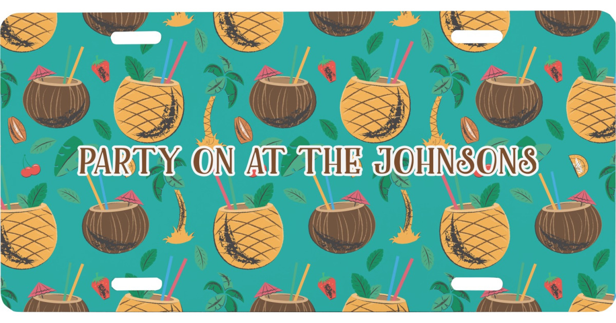 Custom Coconut Drinks Front License Plate (Personalized) | YouCustomizeIt