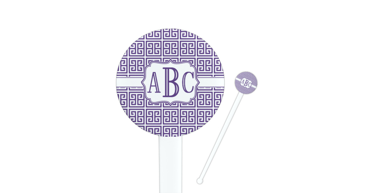 Custom Greek Key Round Plastic Stir Sticks (Personalized) | YouCustomizeIt