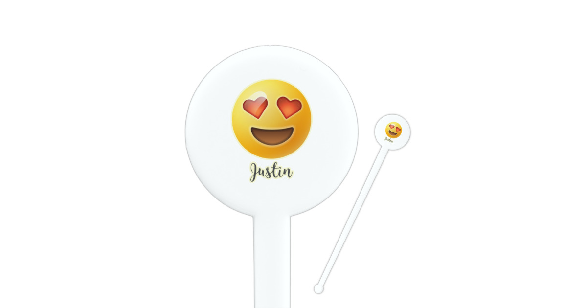 Custom Emojis Round Plastic Stir Sticks (Personalized) | YouCustomizeIt