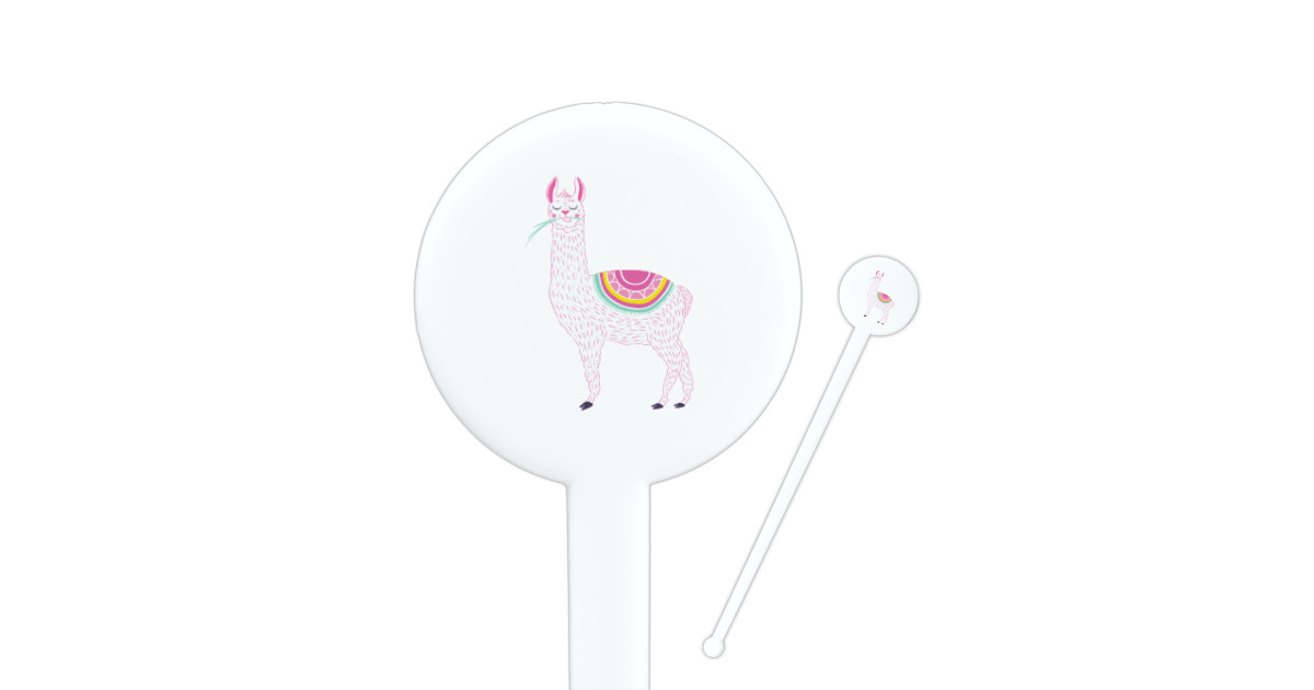 Custom Llamas Round Plastic Stir Sticks | YouCustomizeIt