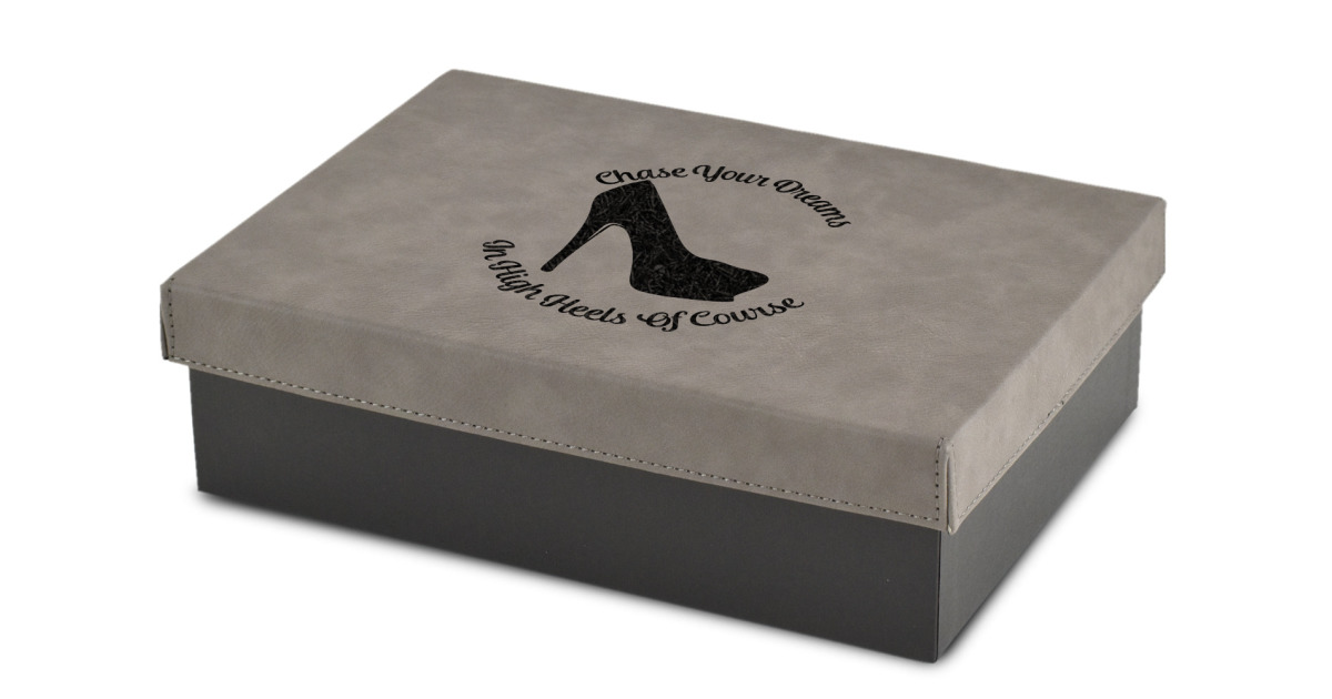 Custom High Heels Gift Boxes w/ Engraved Leather Lid | YouCustomizeIt