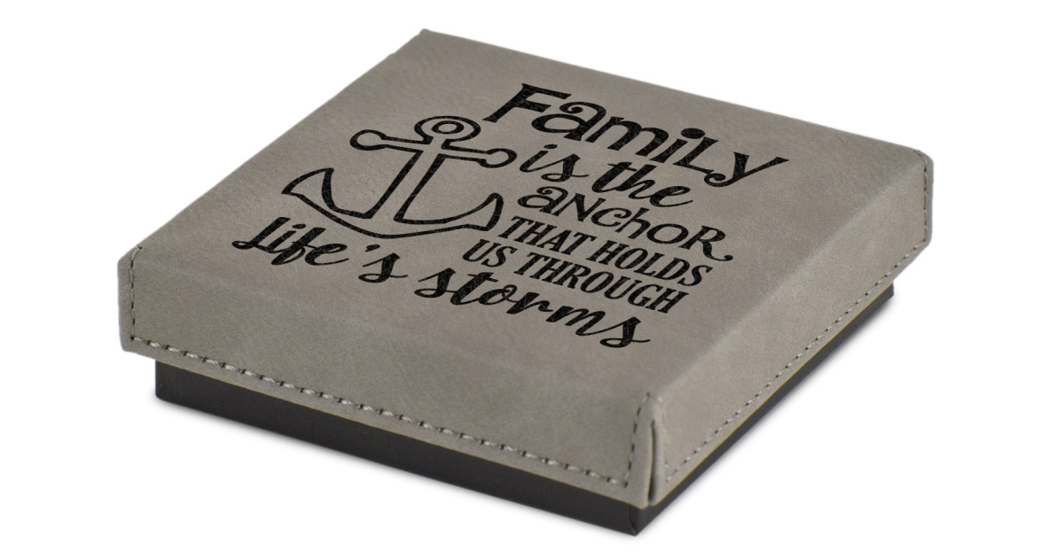 Custom Family Quotes and Sayings Jewelry Gift Box - Engraved Leather ...