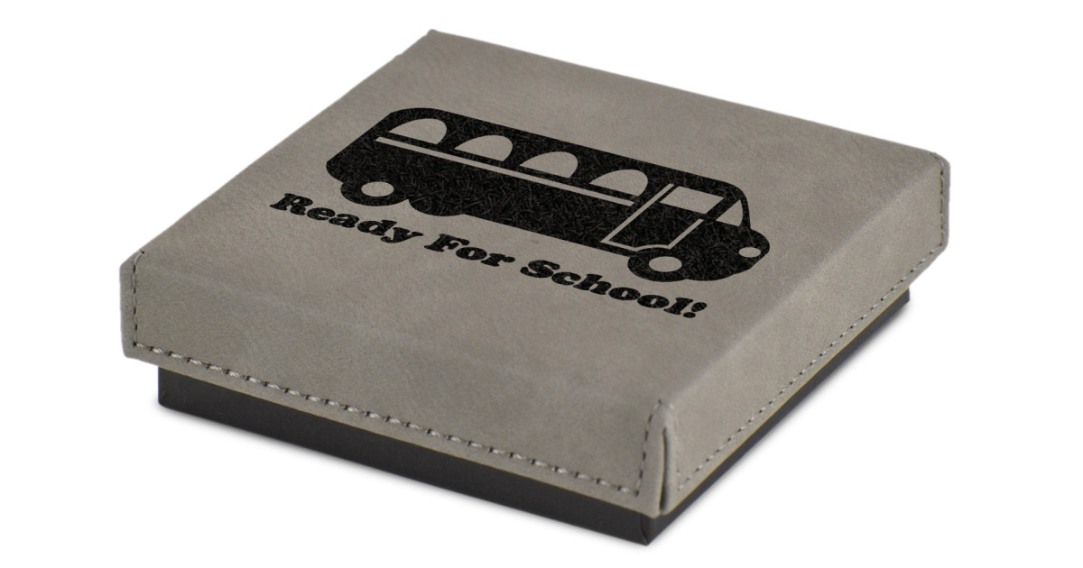 Custom School Bus Jewelry Gift Box - Engraved Leather Lid (Personalized ...