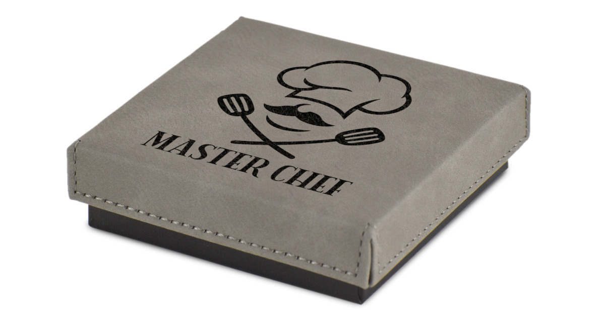 Custom Master Chef Jewelry Gift Box - Engraved Leather Lid ...