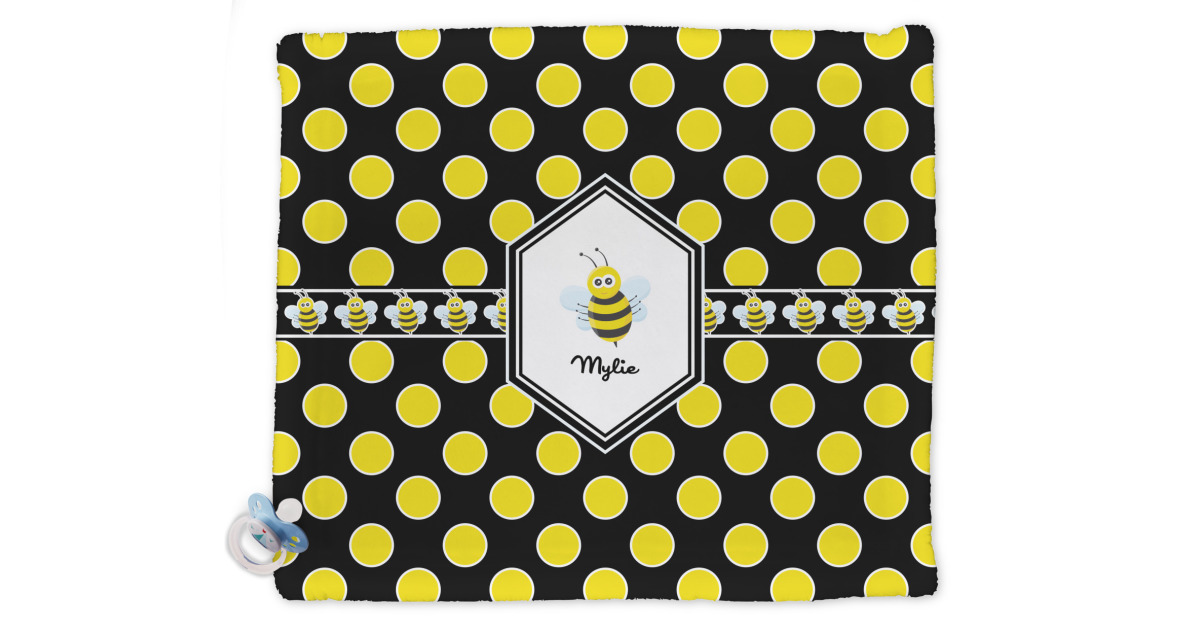 Custom Bee & Polka Dots Security Blanket (Personalized) | YouCustomizeIt