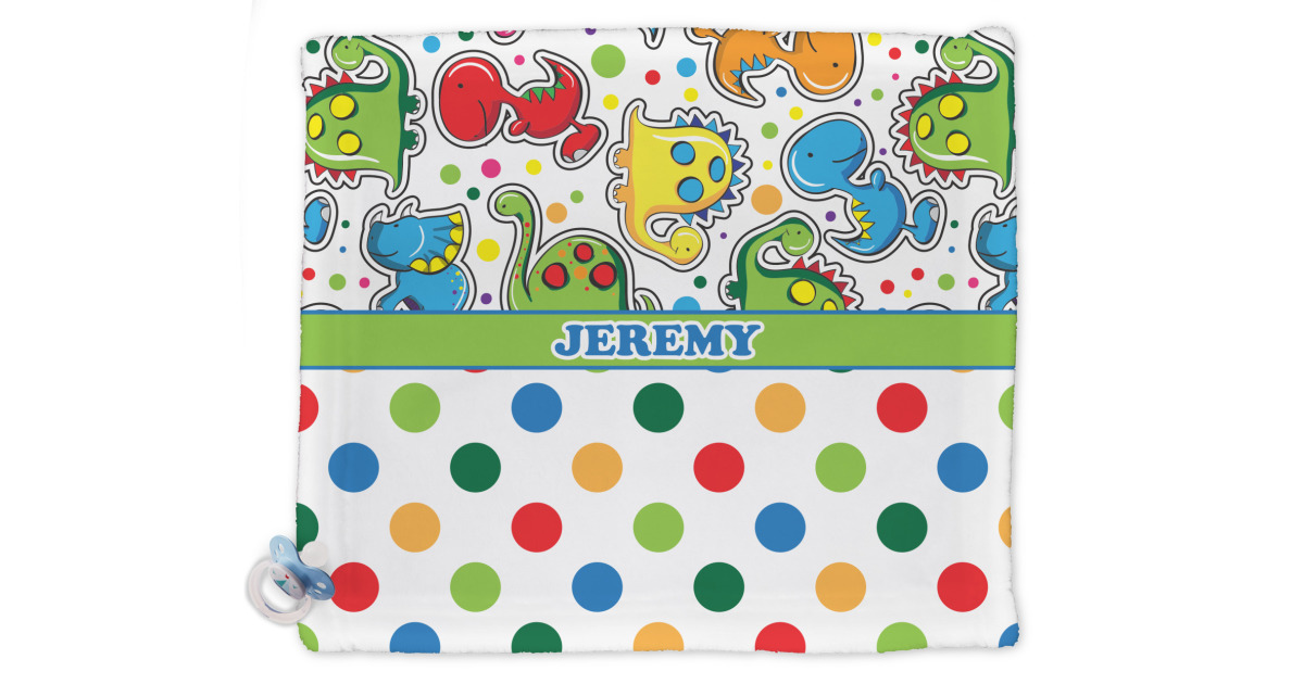 Custom Dinosaur Print & Dots Security Blanket (Personalized ...