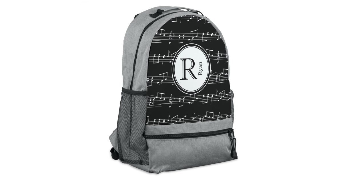 Custom Musical Notes Backpack - Grey (Personalized) | YouCustomizeIt