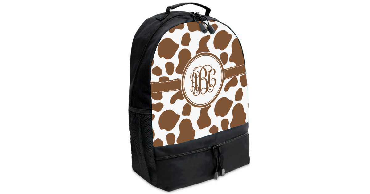 Custom Cow Print Backpacks - Black (Personalized) | YouCustomizeIt