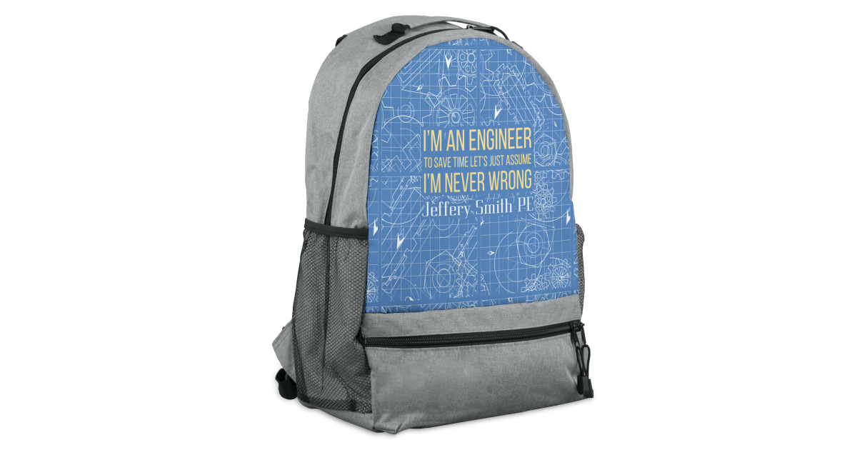 Custom Engineer Quotes Backpack (Personalized) | YouCustomizeIt