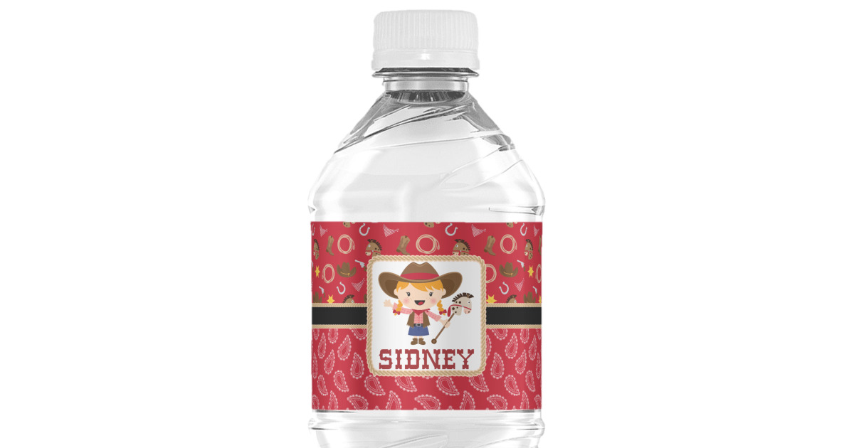Custom Red Western Water Bottle Labels - Custom Sized (Personalized ...