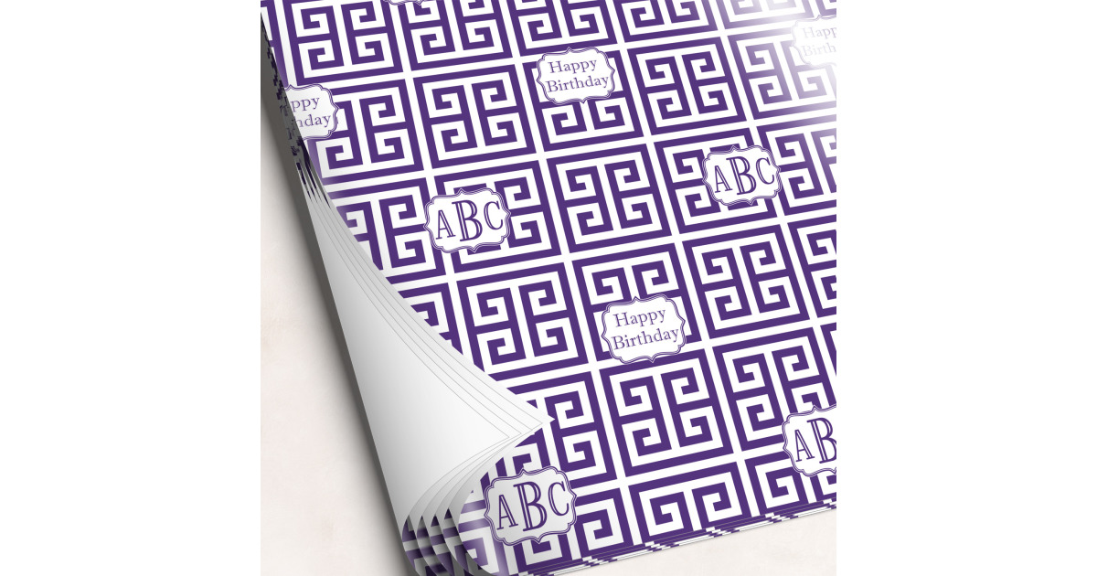 Custom Greek Key Wrapping Paper Sheets (Personalized) | YouCustomizeIt