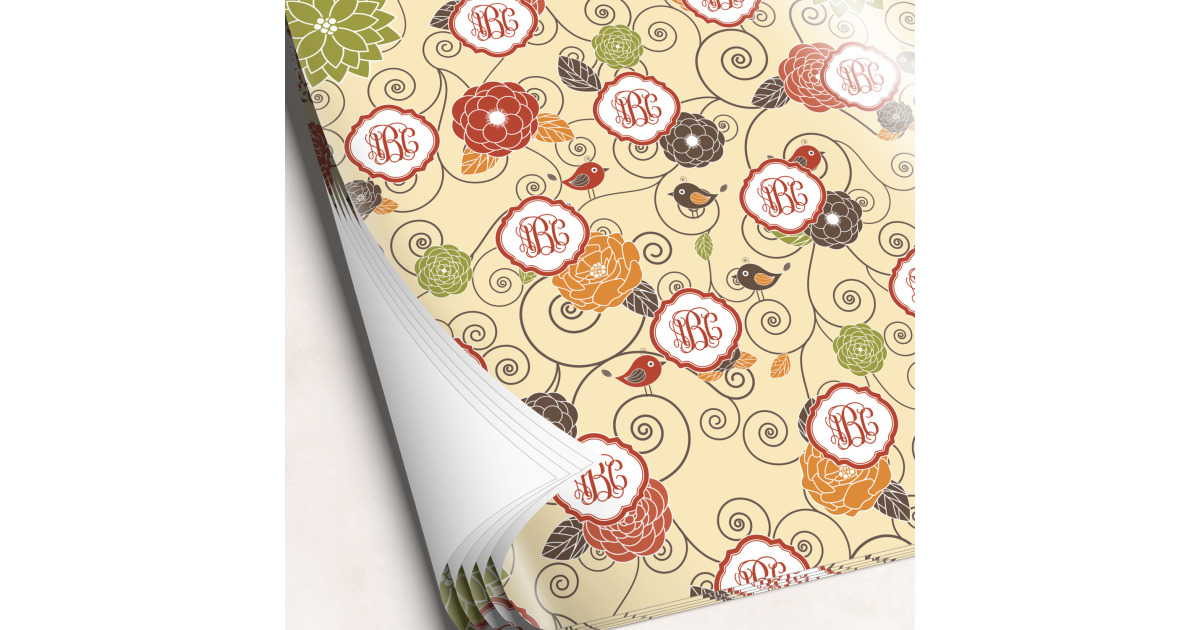 Custom Fall Flowers Wrapping Paper Sheets (Personalized) | YouCustomizeIt