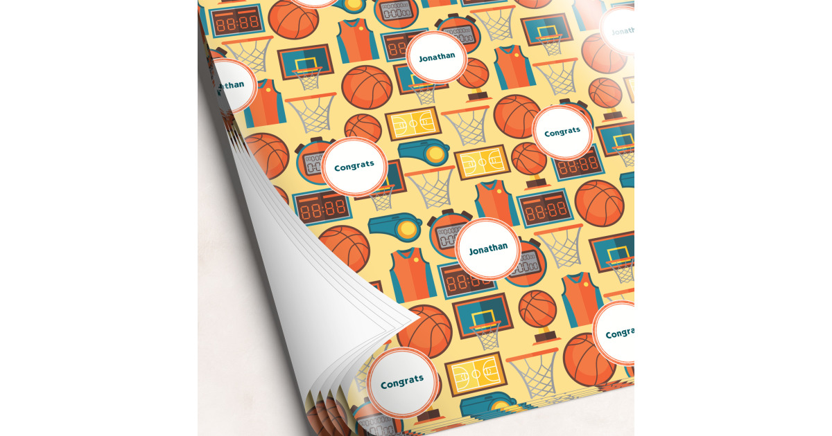 Custom Basketball Wrapping Paper Sheets (Personalized) | YouCustomizeIt