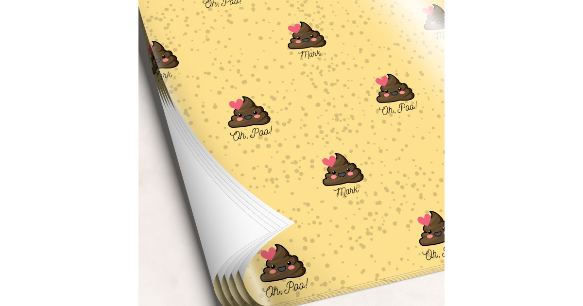 Custom Poop Emoji Wrapping Paper Sheets (Personalized) | YouCustomizeIt