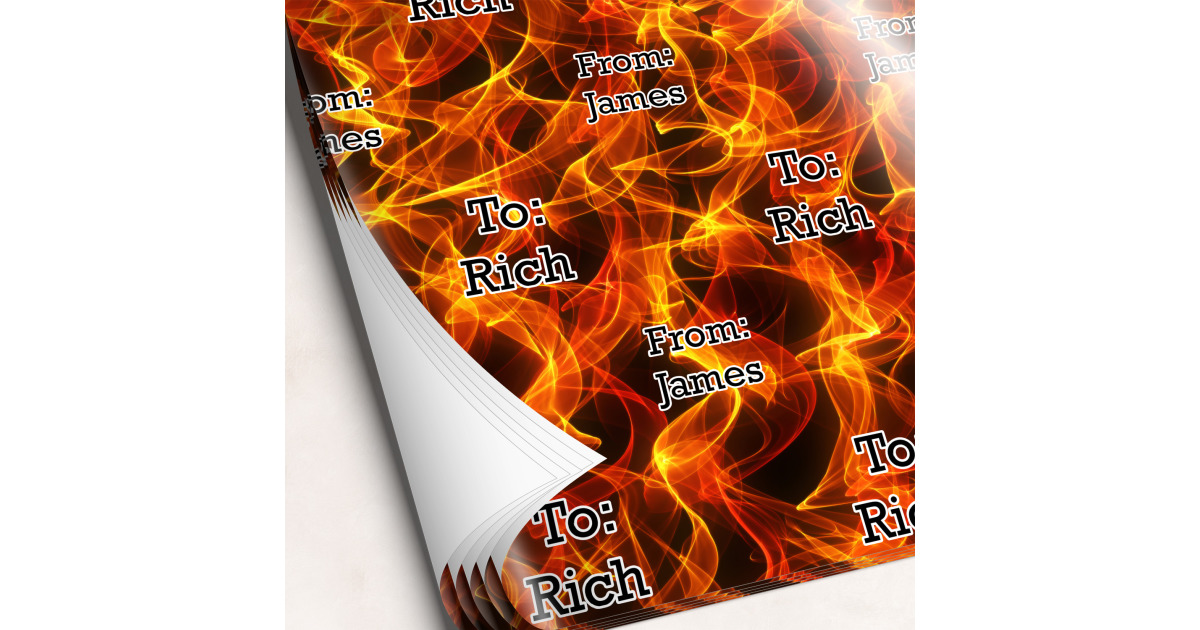 Custom Fire Wrapping Paper Sheets (Personalized) | YouCustomizeIt