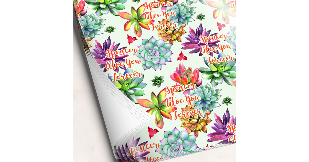 Custom Succulents Wrapping Paper Sheets (Personalized) | YouCustomizeIt