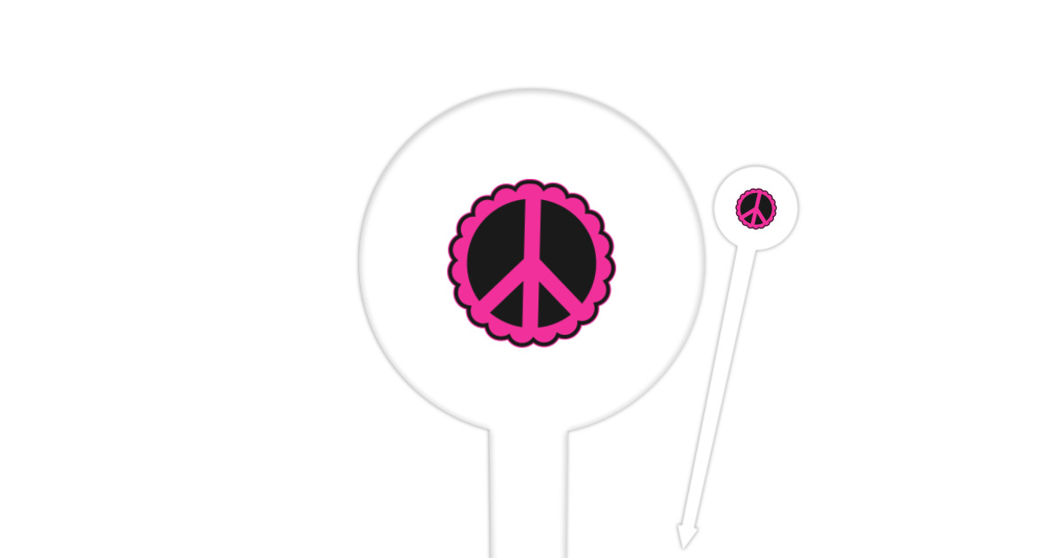 Custom Peace Sign Cocktail Picks - Round Plastic | YouCustomizeIt