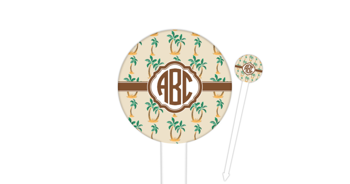 Custom Palm Trees Cocktail Picks - Round Plastic (Personalized ...