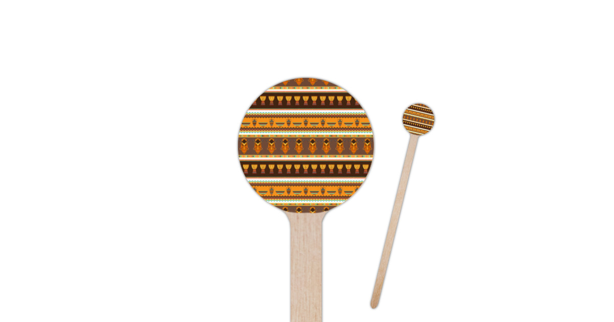 Custom African Masks Round Wooden Stir Sticks | YouCustomizeIt
