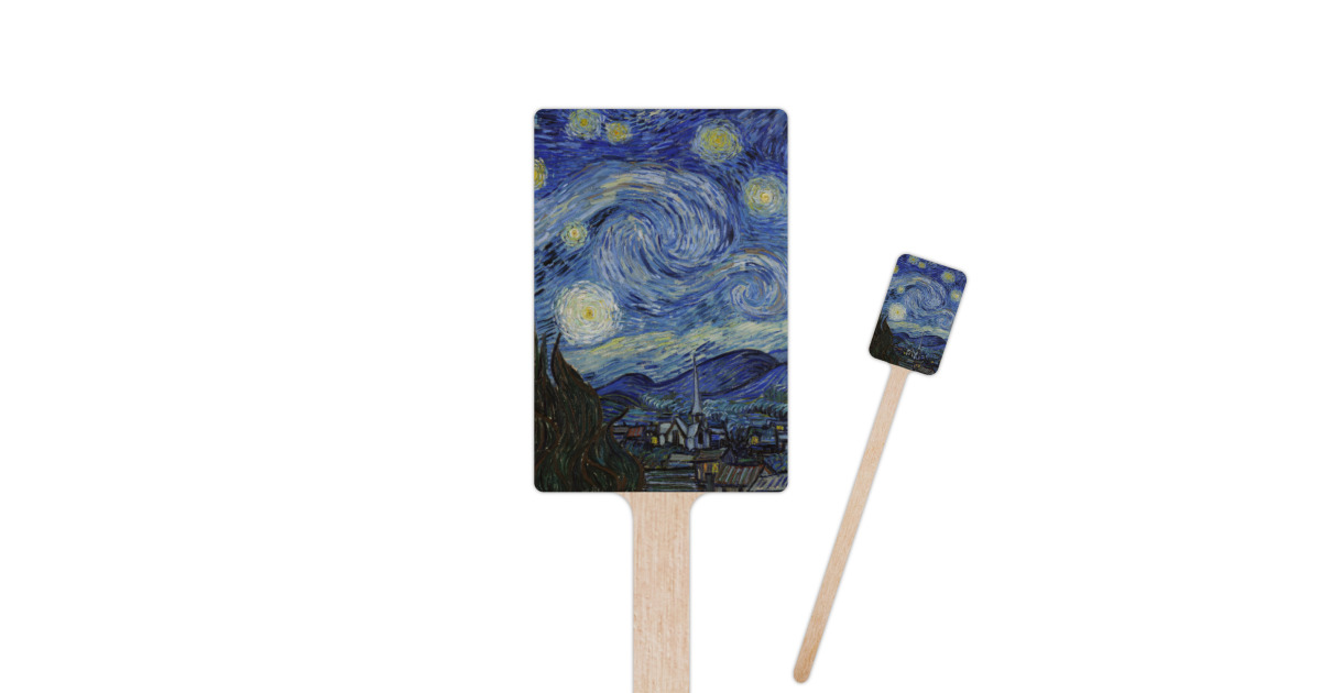 Custom The Starry Night (Van Gogh 1889) 6.25" Rectangle Wooden Stir ...