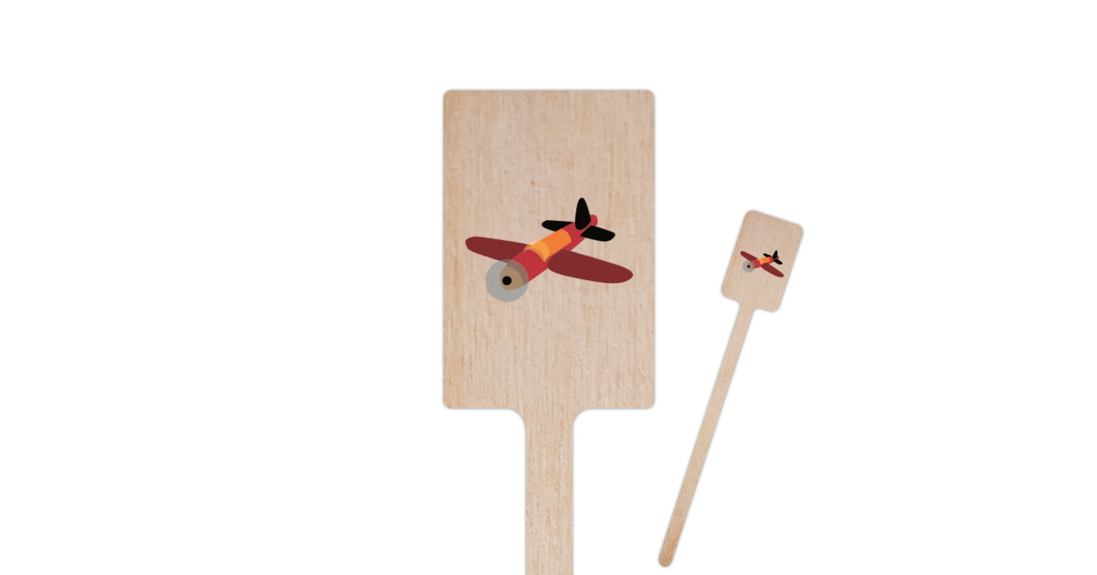 Custom Airplane Rectangle Wooden Stir Sticks | YouCustomizeIt