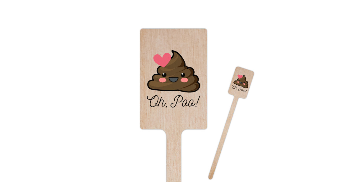 Custom Poop Emoji Rectangle Wooden Stir Sticks (Personalized ...
